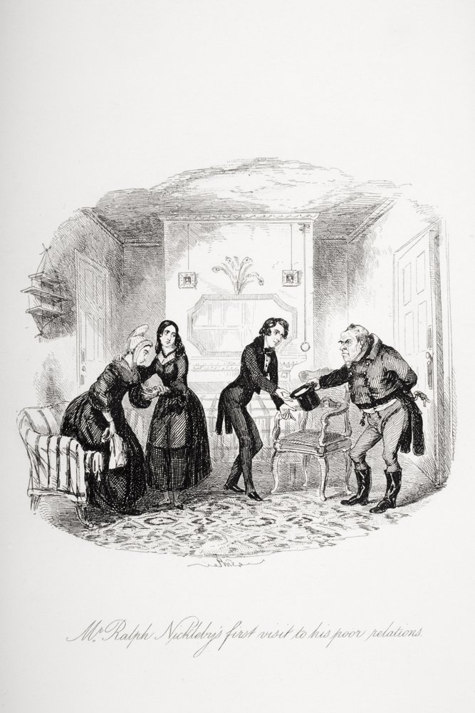 Mr. Ralph Nickleby's First Visit to His Poor Relations, Illustration from 'Nicholas Nickleby' by ...